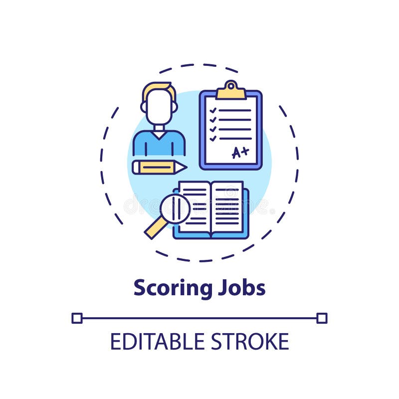 Scoring jobs concept icon stock vector. Illustration of service - 209202400