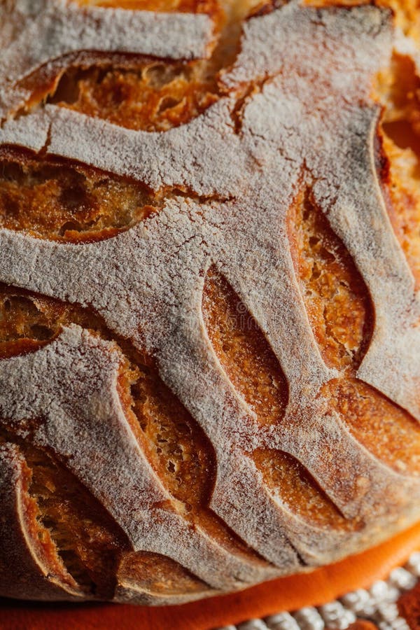 Close Up of Design in Sourdough Bread Loaf Stock Illustration ...