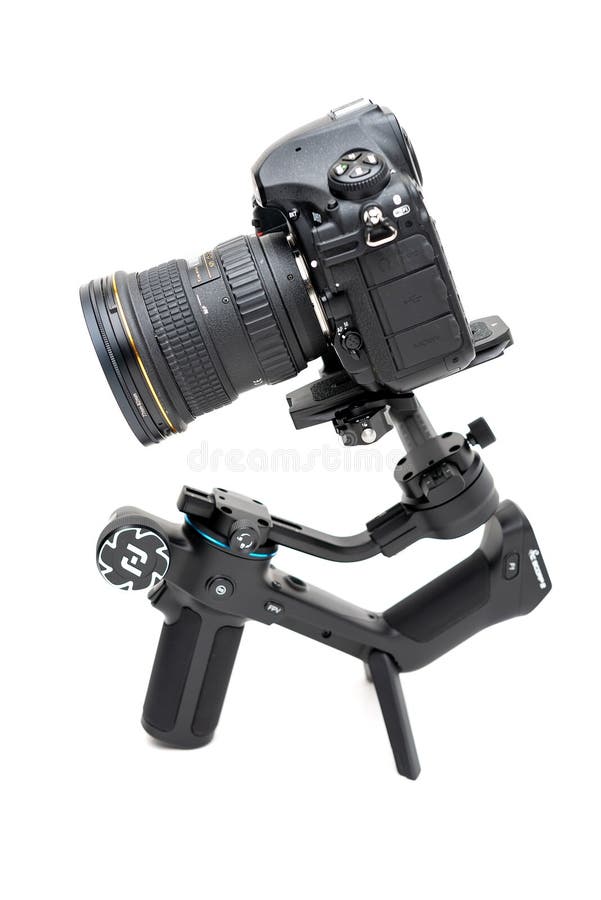 Scorp 2 Motorized Gimbal Stabilizer with Nikon D850 Camera on White ...
