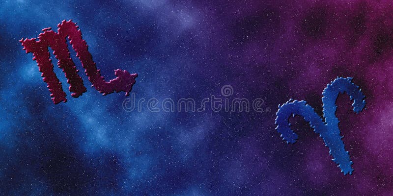 Scorpio and Aries Compatibility Stock Illustration - Illustration of ...
