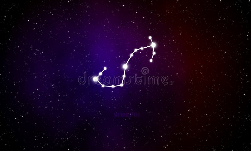 Scorpio Constellation Astrological Sign with the Galaxy Background ...