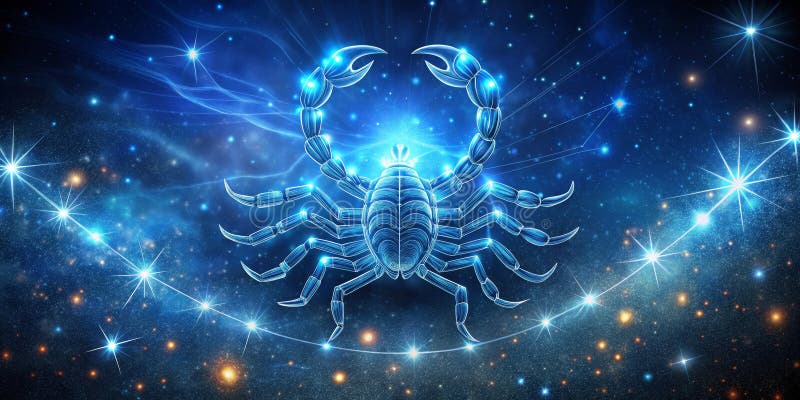 Scorpio Constellation Celestial Scorpion in Glowing Nebula Stock ...