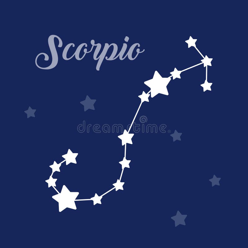 Scorpio Sign Constellation Vector Icon on Dark Background Stock Vector ...