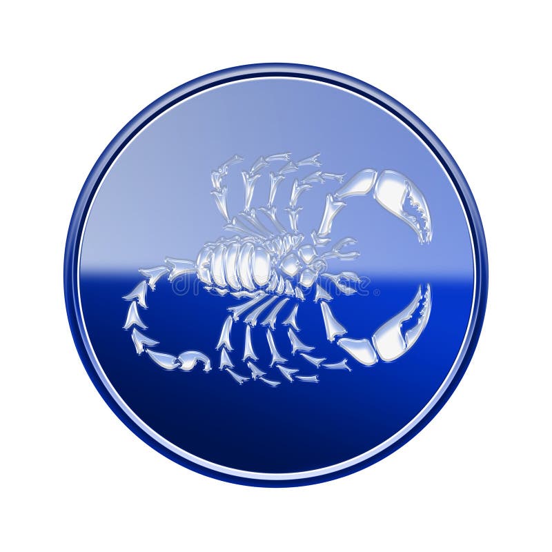 Scorpio zodiac icon blue. stock illustration. Illustration of button ...