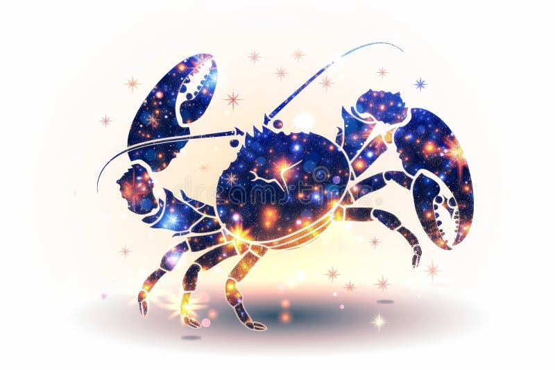 Scorpio Zodiac Sign in Blue, Shining Brightly on White Background ...