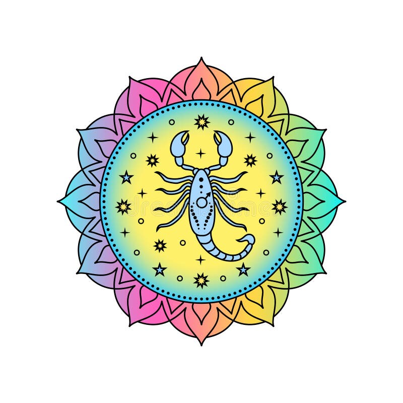 Scorpio Zodiac Sign in Colorful Palette Stock Vector - Illustration of ...