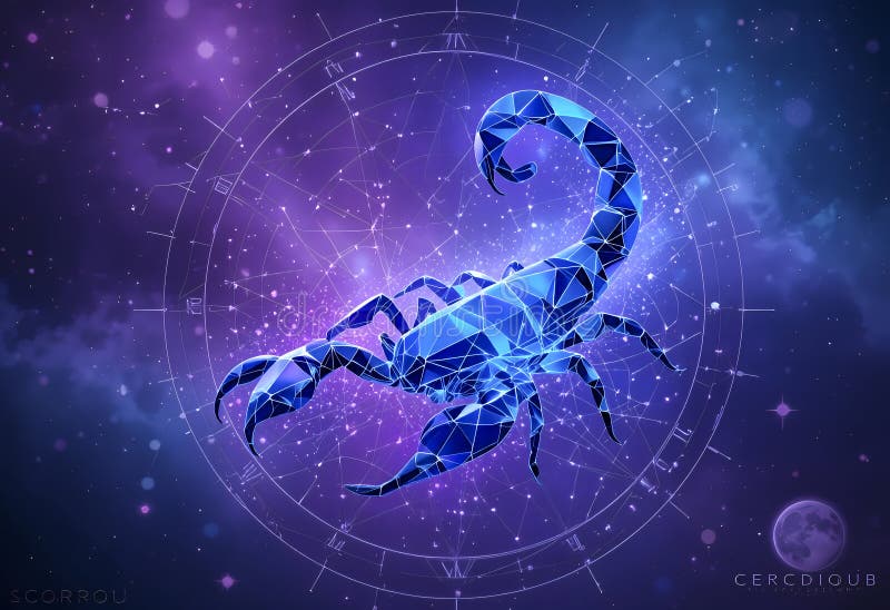 Scorpio Zodiac Sign in a Cosmic Nebula Stock Illustration ...