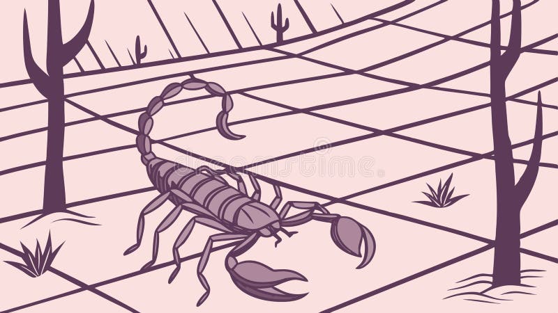 Scorpion on Geometric Grid Pattern Ground, Vector Design Generative AI ...