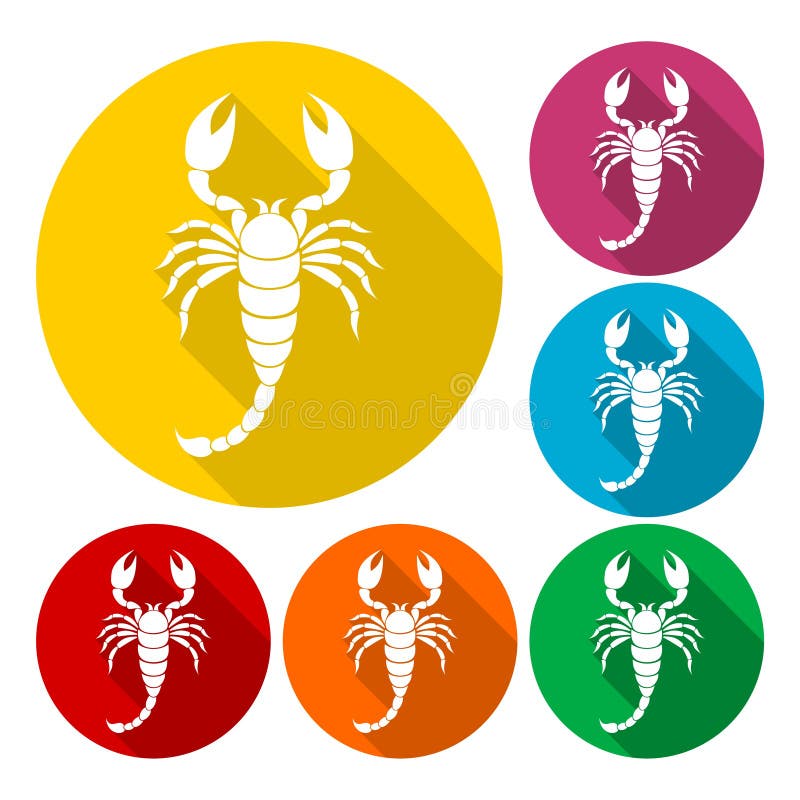 Scorpion Icon with Long Shadow Stock Vector - Illustration of poisonous ...