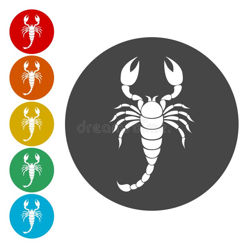 Scorpion Icon with Long Shadow Stock Vector - Illustration of poisonous ...