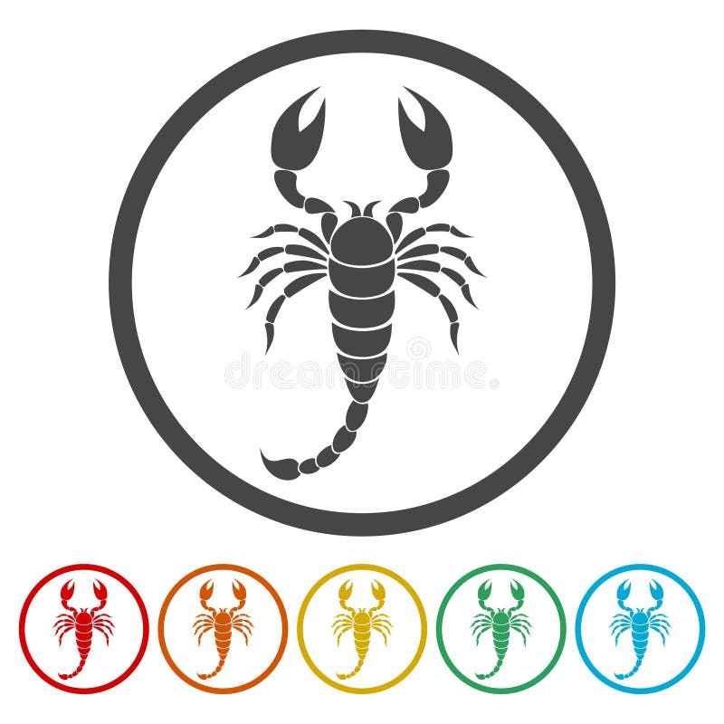 Scorpion icon set stock vector. Illustration of collection - 128868142