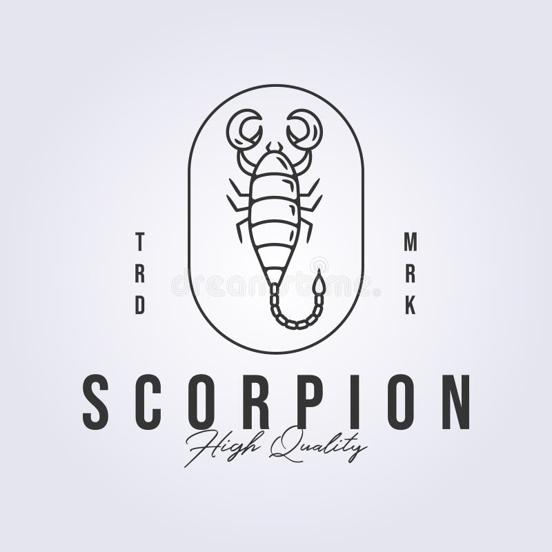 Scorpion Line Art Logo Vector Illustration Design in Badge Simple ...
