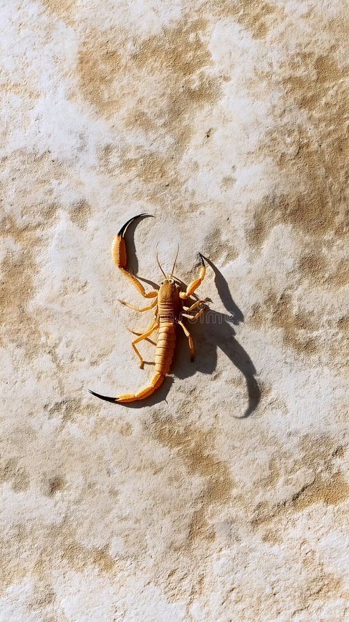 Scorpion Moving Across a Sandy Surface in Bright Sunlight Stock Photo ...