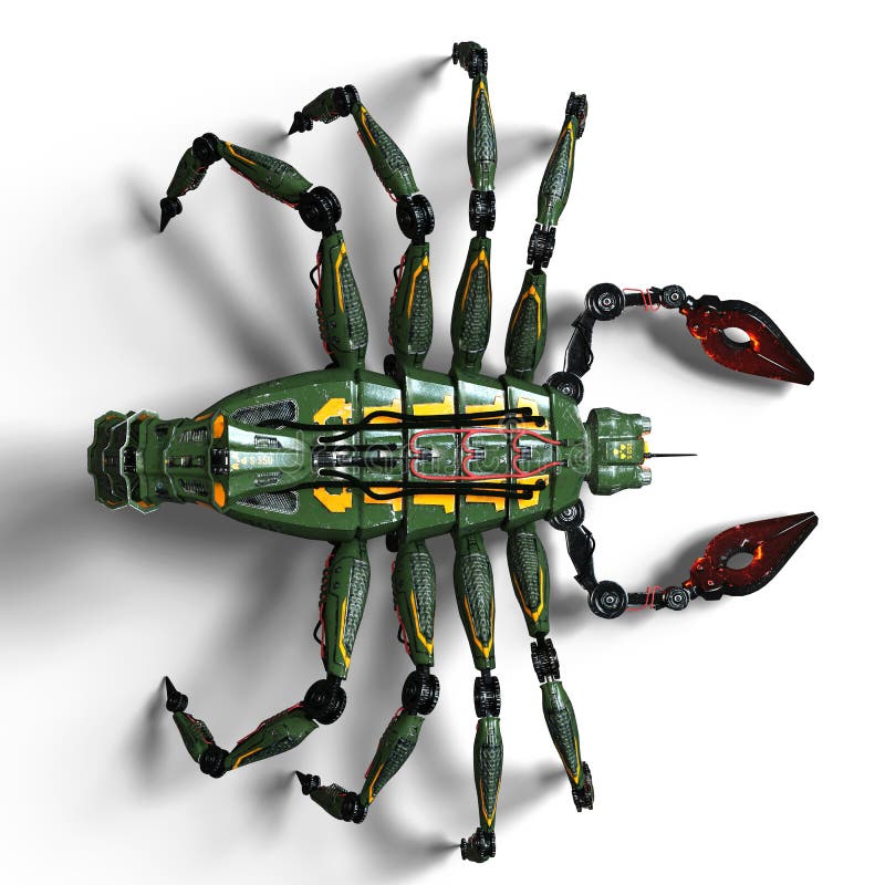 Scorpion Robot in a White Background Stock Illustration - Illustration ...