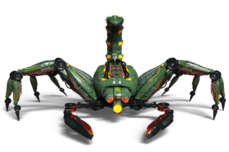 Scorpion Robot in a White Background Stock Illustration - Illustration ...