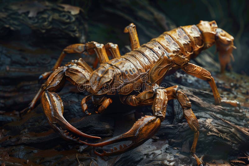 Scorpion on the Rock, Close Up View Stock Illustration - Illustration ...