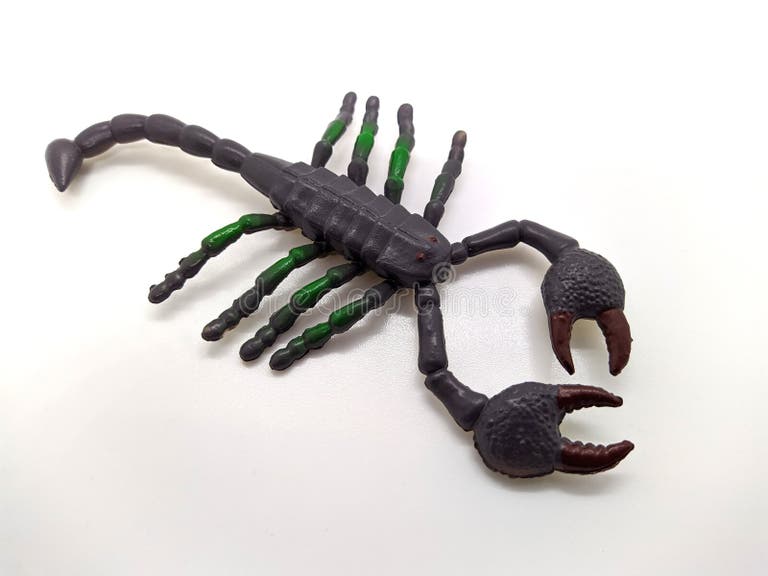 Scorpion Toy Made of Plastic on a White Background. Stock Photo - Image ...
