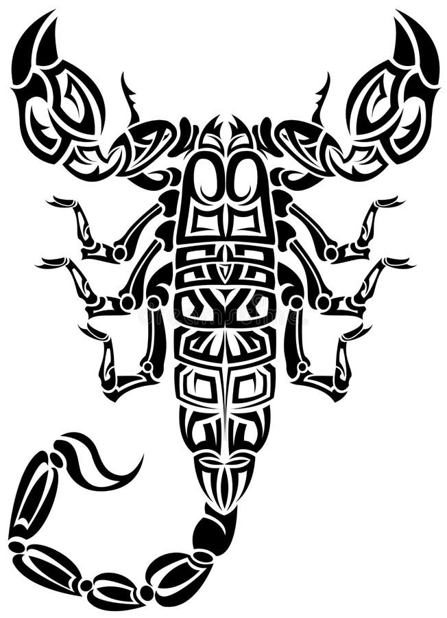 Tribal Style Scorpion Drawing Stock Vector - Illustration of drawing ...