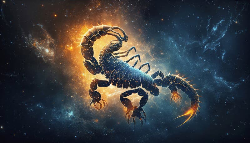 Scorpion Zodiac Sign on Space Background. Stock Image - Image of ...