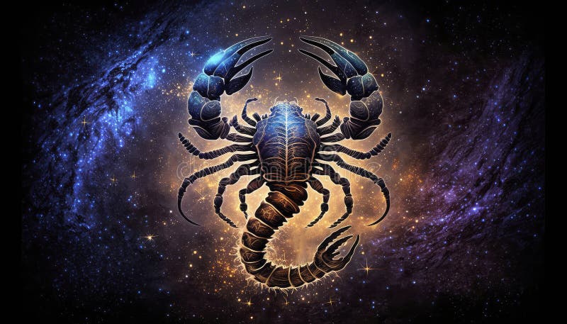 Scorpion Zodiac Sign on Space Background. Stock Photo - Image of symbol ...
