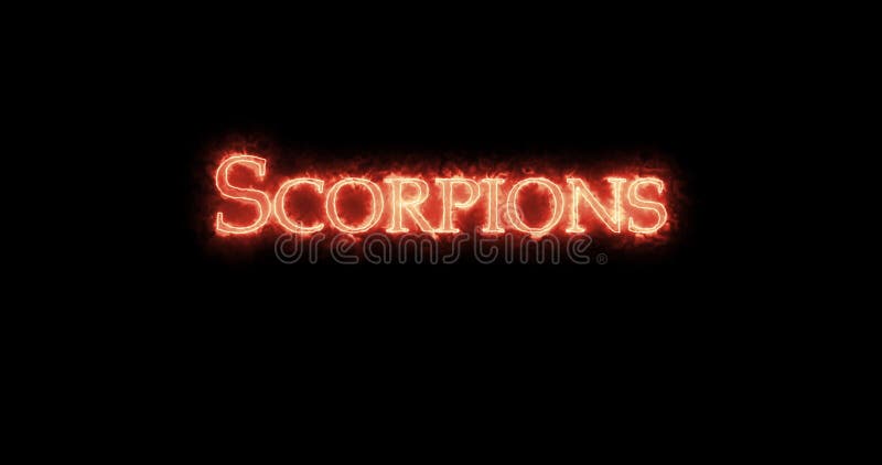 Scorpions Written with Fire. Loop Stock Video - Video of name, live ...