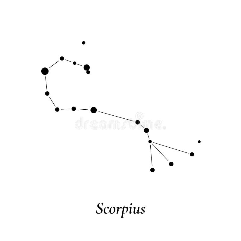 Scorpius Sign. Stars Map of Zodiac Constellation Stock Vector ...