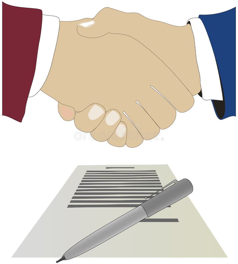 Stretta di mano illustrazione vettoriale. Illustrazione di documento ...