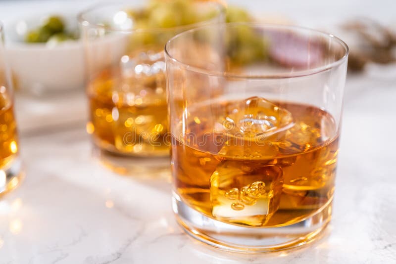 Scotch on the rocks stock photo. Image of cold, charcuterie - 282566424