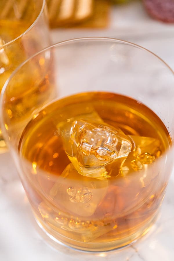 Scotch on the rocks stock photo. Image of cold, charcuterie - 282566424