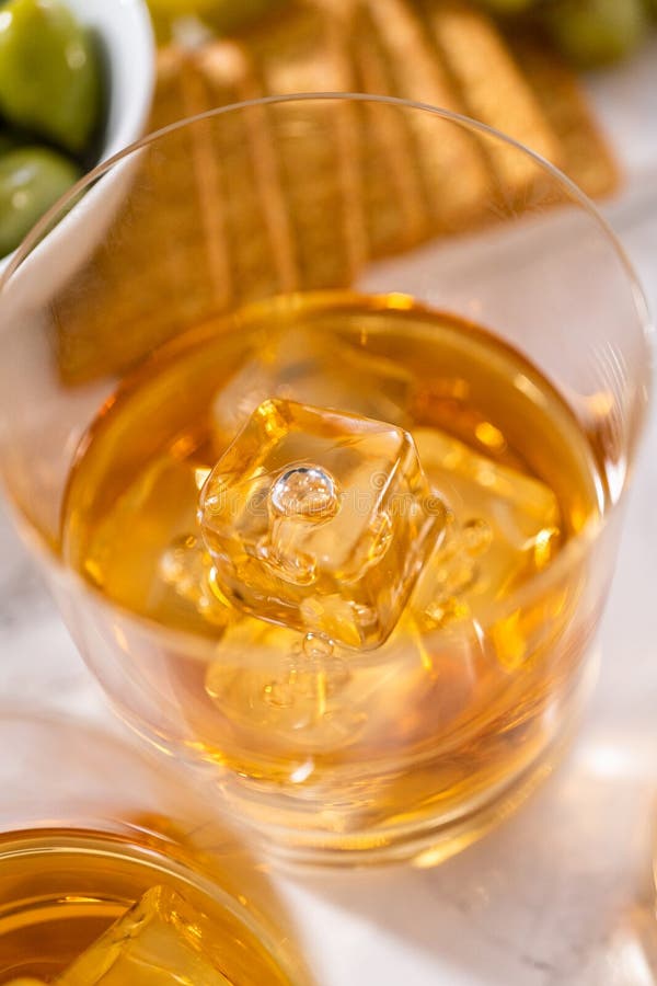 Scotch on the rocks stock photo. Image of cold, charcuterie - 282566424
