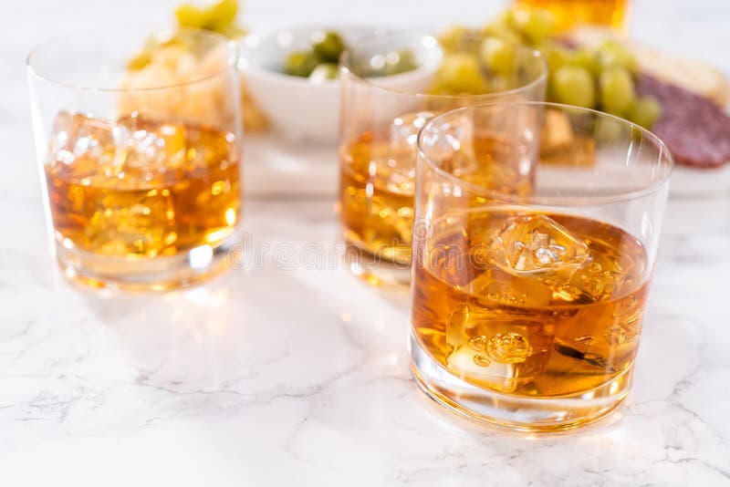 Scotch on the rocks stock photo. Image of cold, charcuterie - 282566424
