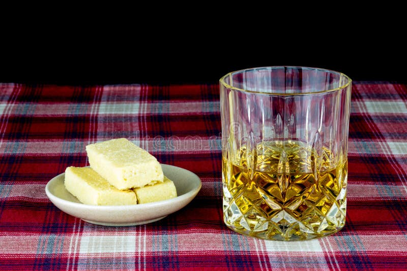 Scotch Whisky And Shortbread On A Tartan Table Cloth Stock Image ...