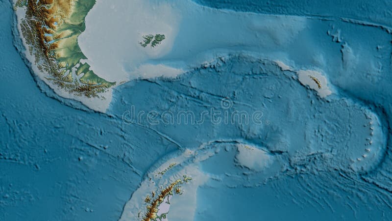 Scotia Tectonic Plate - Raster. Relief Stock Illustration ...