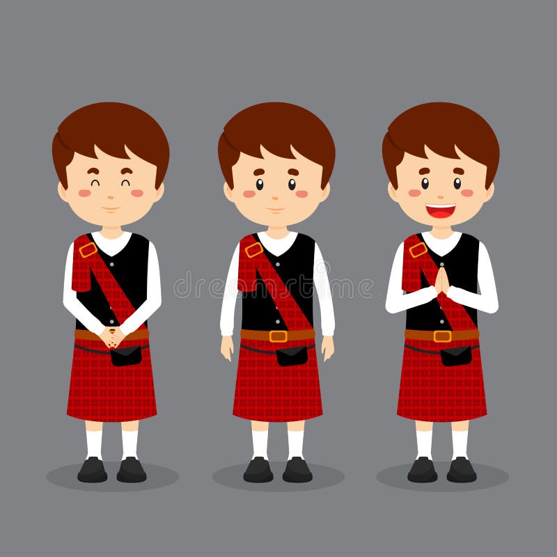 Scotland Character with Various Expression Stock Vector - Illustration ...