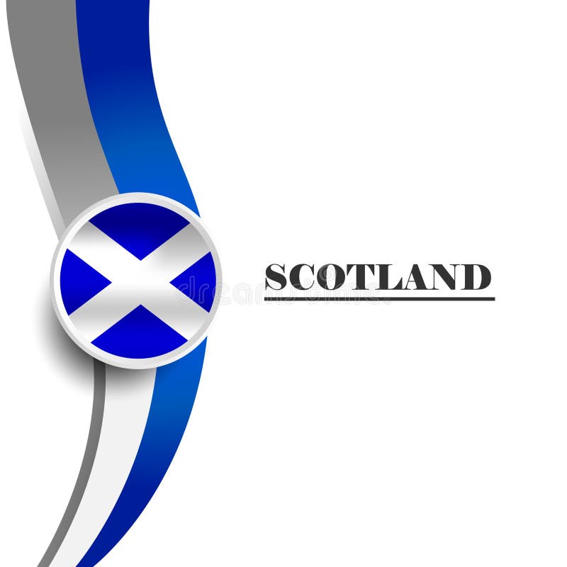 Scotland Circle Flag Logo with Abstract Wavy Shape Design Stock Vector ...