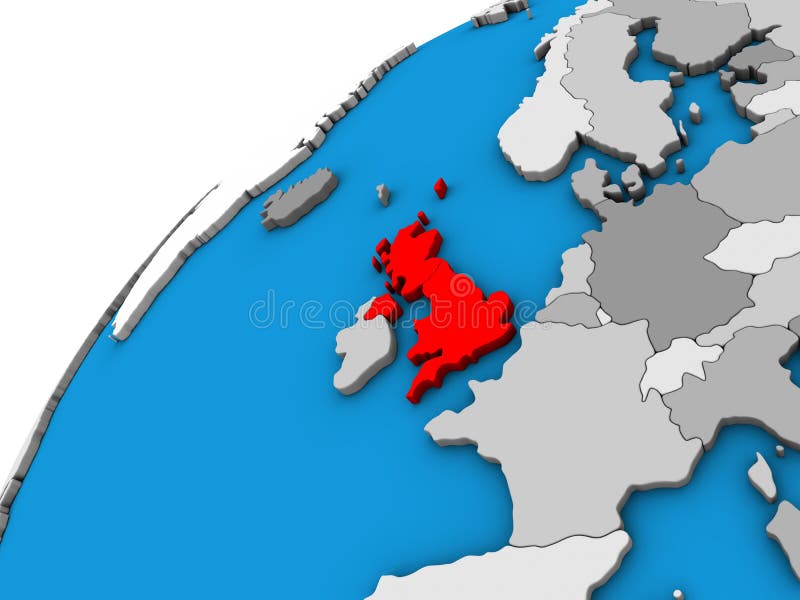 Scotland on 3D globe stock illustration. Illustration of united - 131051071