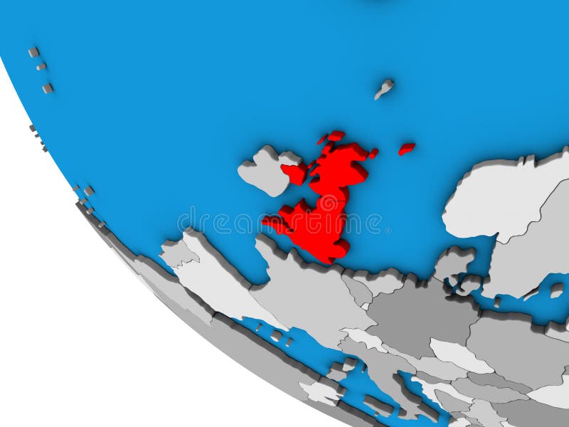 Scotland on 3D globe stock illustration. Illustration of kingdom ...