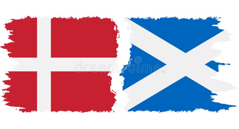 Scotland and Denmark Grunge Flags Connection Vector Stock Vector ...