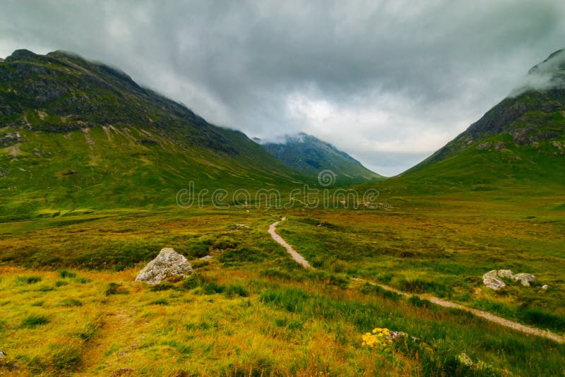 Scotland Driving To Glencoe Valley Viewpoint Stock Photo - Image of ...