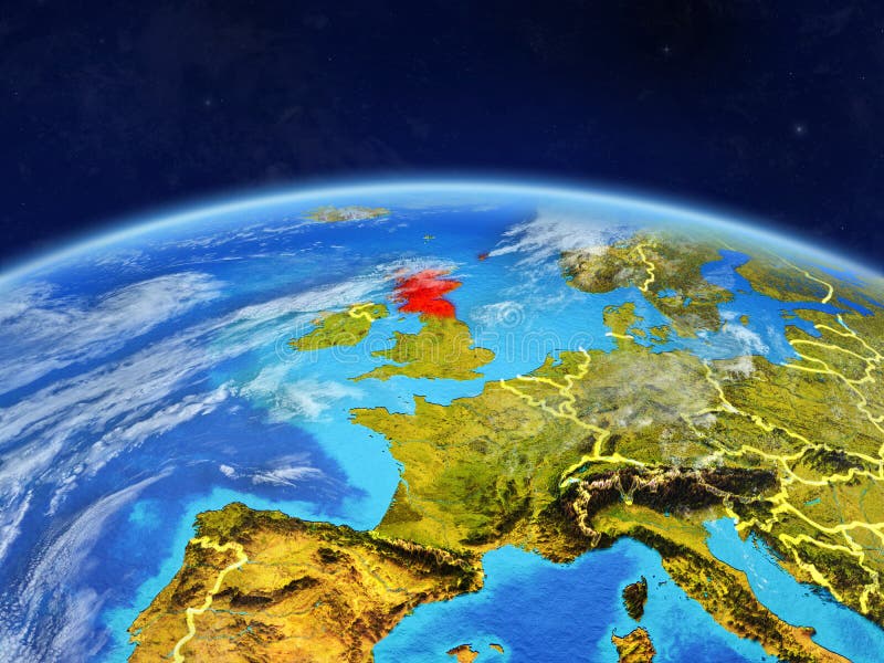 Scotland on Earth from Space Stock Illustration - Illustration of ...