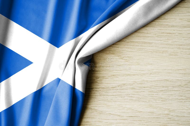 Scotland Flag. Fabric Pattern Flag of Scotland. 3d Illustration Stock ...