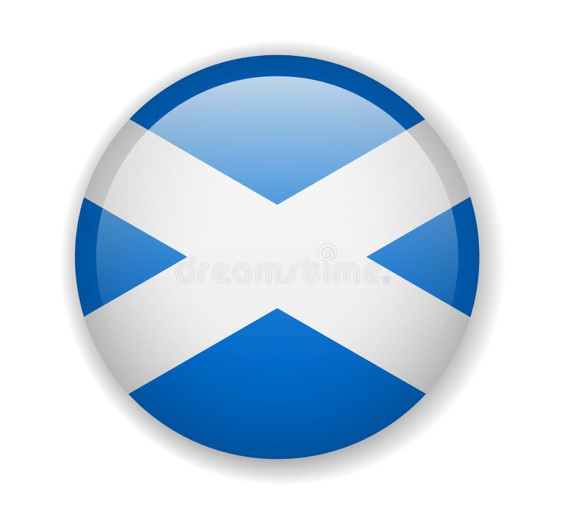 Scotland Flag Round Bright Icon on a White Background Stock ...