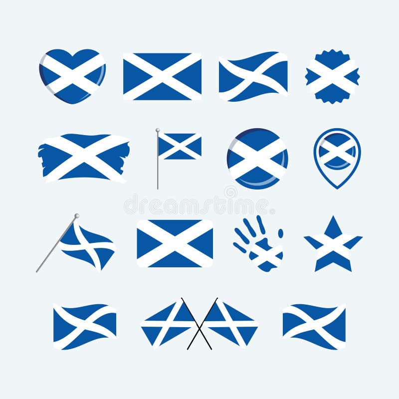 Scotland Flag Icon Set Vector Isolated on a Gray Background Stock ...