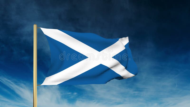 Scotland Waving Flag 2D Animation on Green Screen Background. Looping ...