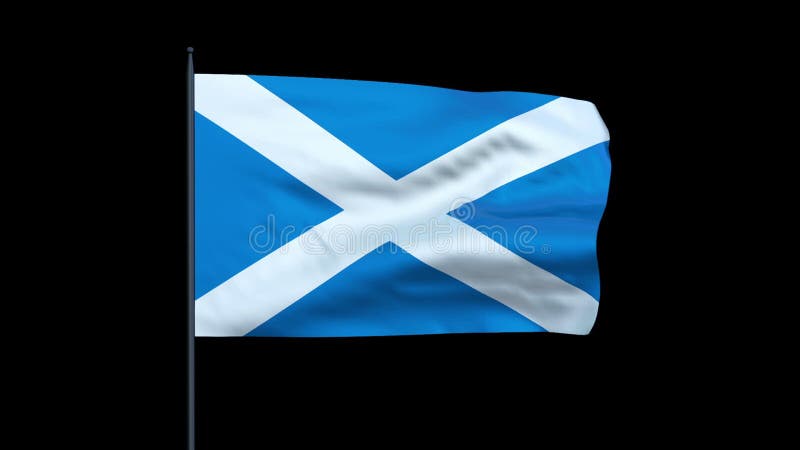 Scotland Waving Flag 2D Animation on Green Screen Background. Looping ...