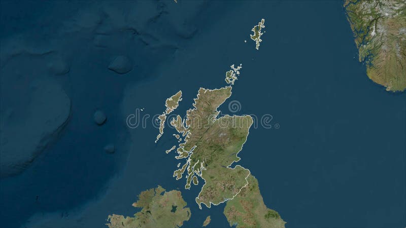 Scotland - Great Britain Outlined. High-res Satellite Stock ...