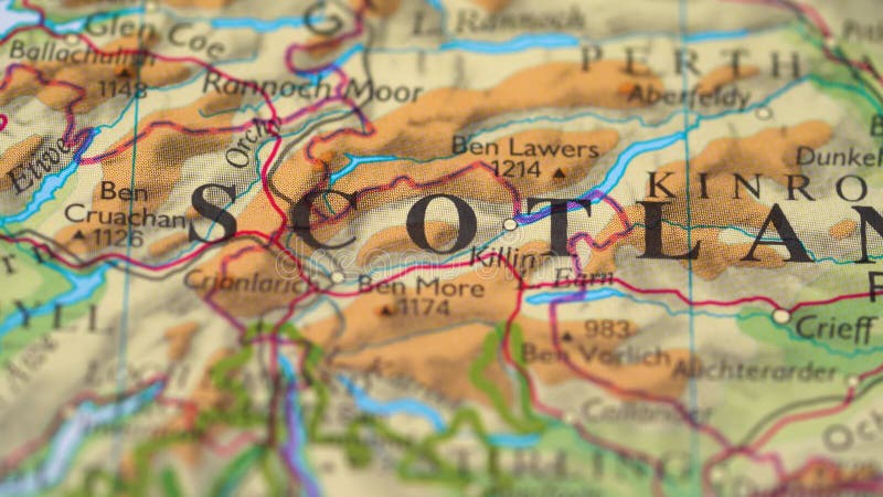 Scotland Highlighted on a World Map 4K Stock Footage - Video of mapping ...