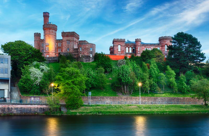 Scotland - Inverness Skyline with Castle, UK Stock Image - Image of ...