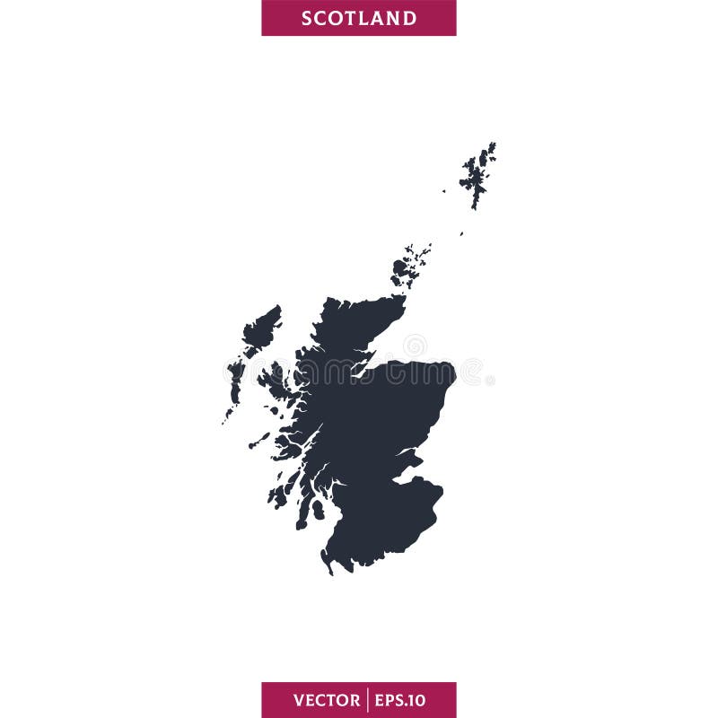 Scotland Map. High Detailed Map Vector in White Background. Stock ...