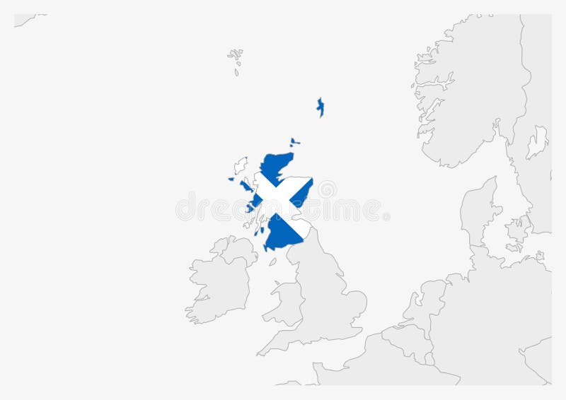 Scotland Map Highlighted in Scotland Flag Colors Stock Vector ...